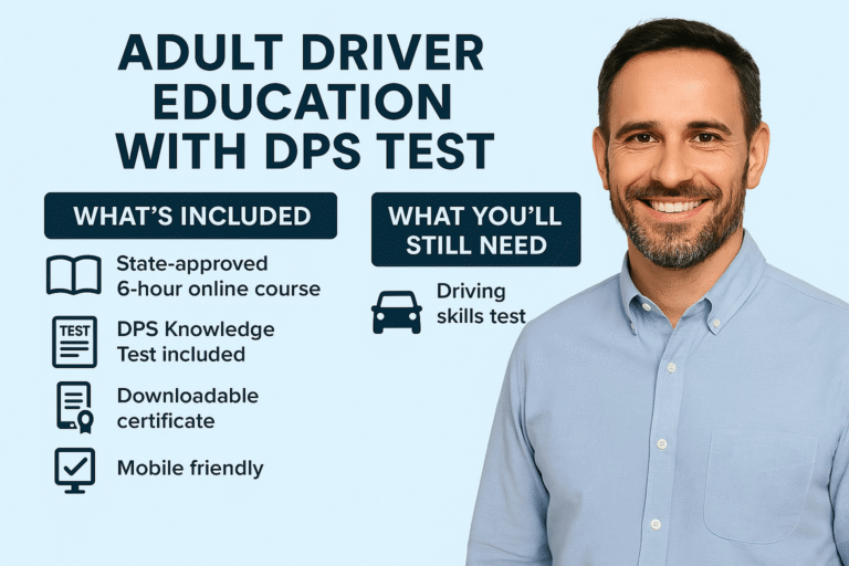Adult Driver Ed with DPS Test - Arlington Driving Academy